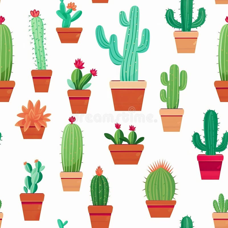 Vibrant Cactus Plant Design Pattern with Animated Gifs and Mind-bending ...