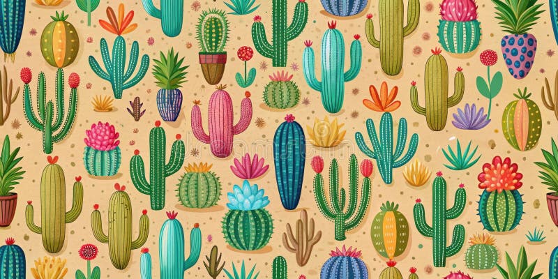 Vibrant Cactus and Succulent Garden Design Featuring a Diverse Array of ...