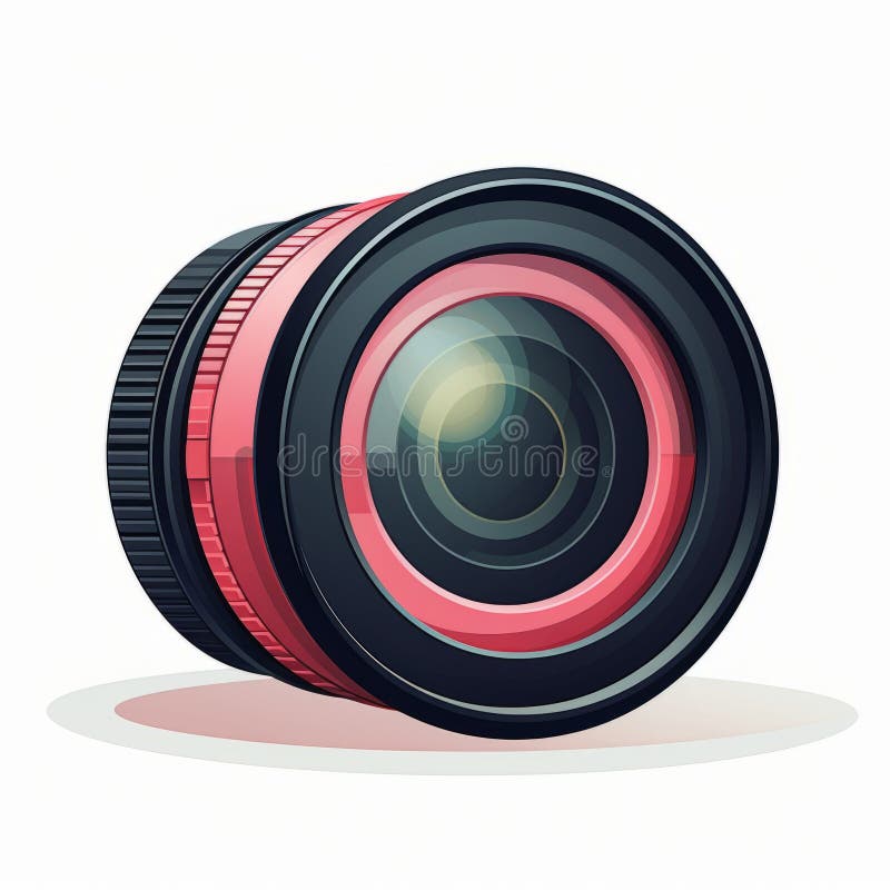 Vibrant Camera Lens Illustration on White Background Stock Illustration ...