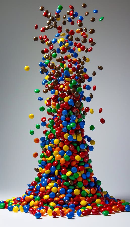 Vibrant Candy Cascade Colorful Sweets Levitating on a Pristine White ...