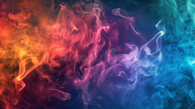 A Vibrant Capturing Dramatic Smoke Clouds, Brilliantly Lit, on an ...