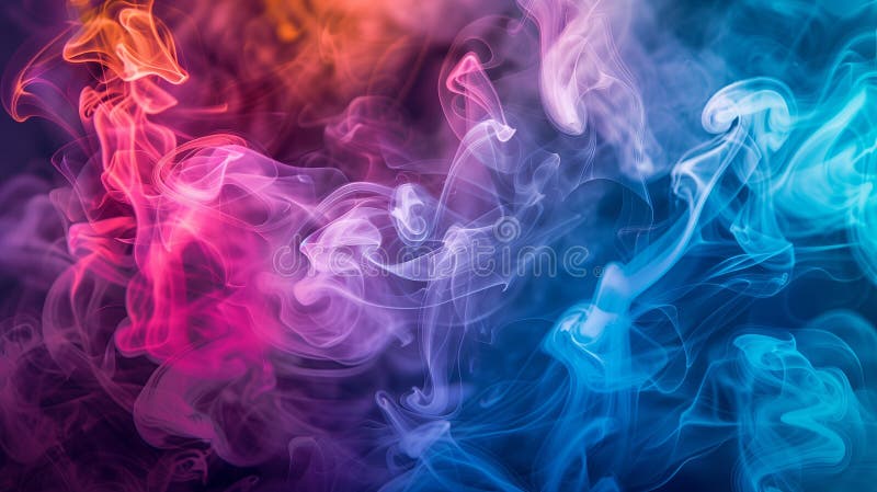 A Vibrant Capturing Dramatic Smoke Clouds, Brilliantly Lit, on an ...