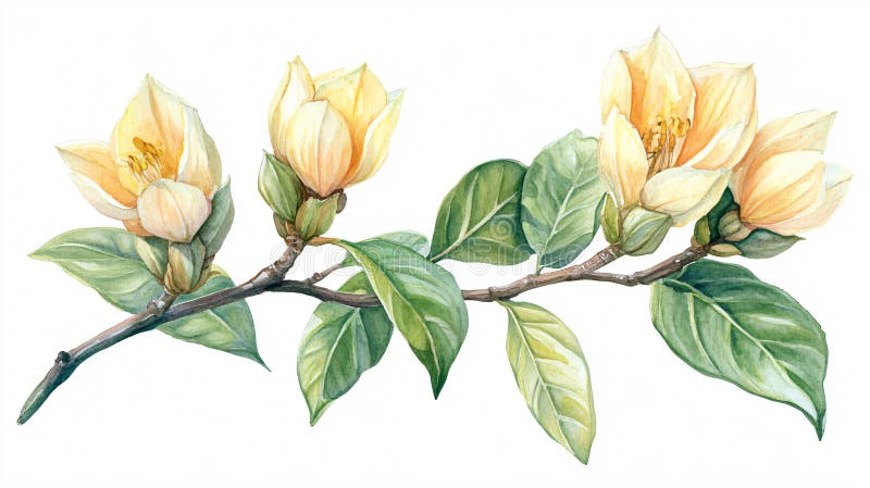 Vibrant Cardamom Flower on Isolated Watercolor Background Stock ...