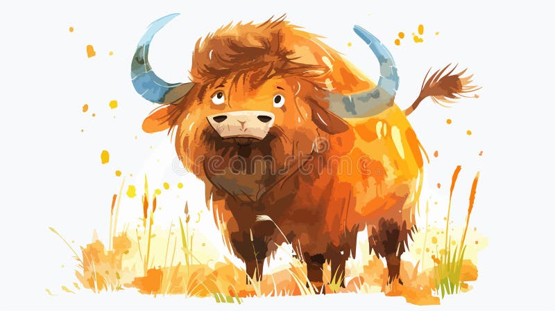 Vibrant Cartoon Bison Illustration for Creative Projects and Designs ...