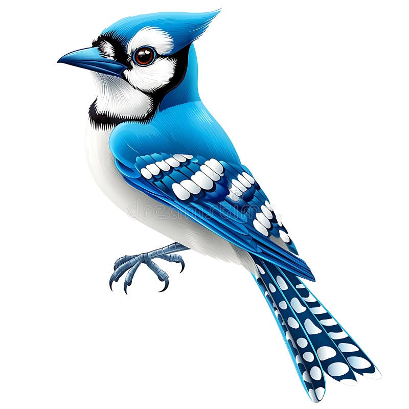 Cartoon Blue Jay Bird Design Element Stock Illustration - Illustration ...