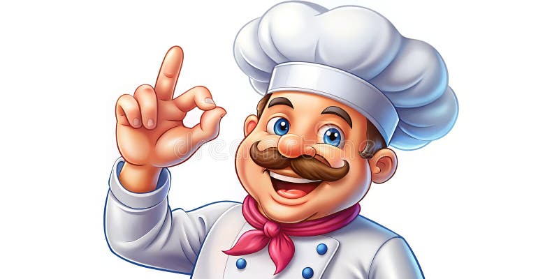 Adorable Cartoon Chef Gives a Thumbs Up Celebrating Delicious Culinary ...