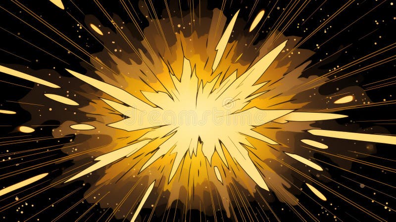 Vibrant Cartoon Explosion on Black Background with White Space Fun and ...