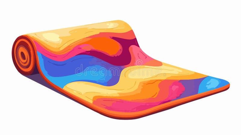 Vibrant Cartoon Indoor Rug Icon on Floor Carpet - Illustration for ...