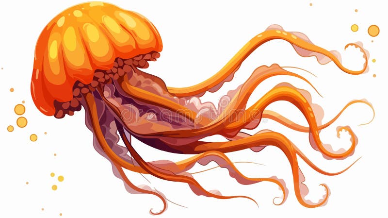 Vibrant Cartoon Jellyfish Vector Illustration for Design Projects Stock ...