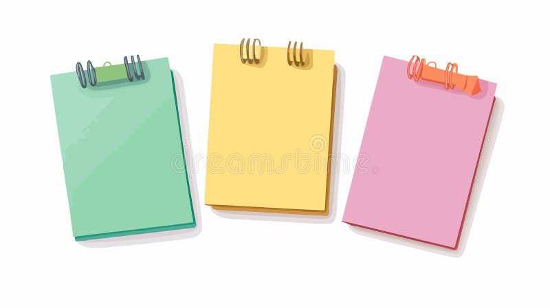 Vibrant Cartoon Note Pads Ideal for Creative Designs Stock Illustration ...