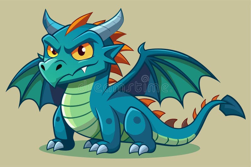 A Vibrant, Cartoon-style Dragon with Bright Colors and a Quirky ...