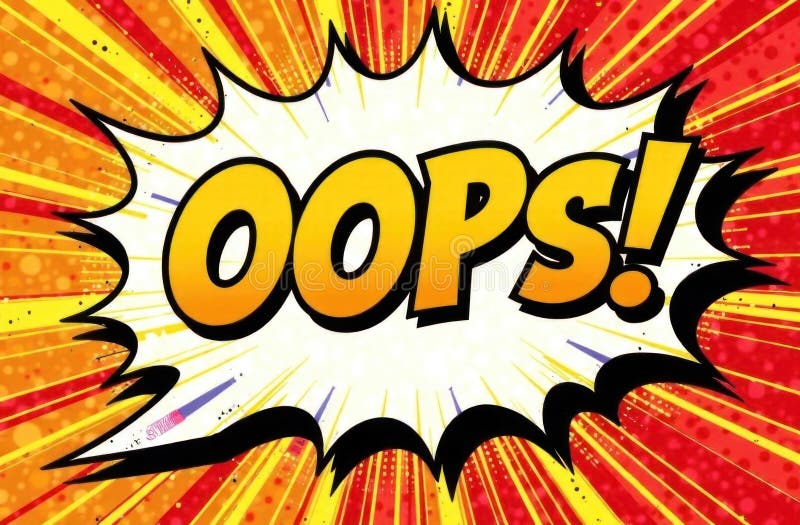 Vibrant Cartoon-style Graphic Features Bold Lettering of the Word OOPS ...