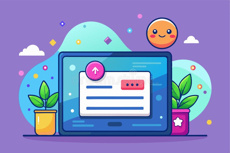A Vibrant Cartoon Tablet Login Screen Features Playful Elements and ... A Vibrant Cartoon Tablet Login Screen Features Playful Elements and ...