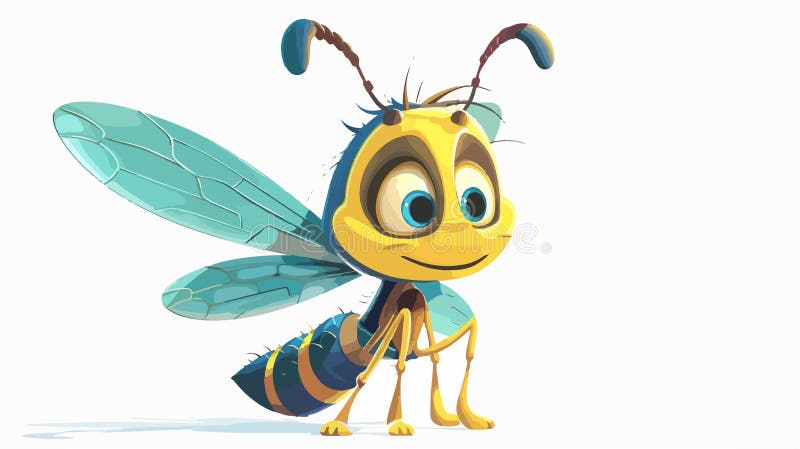 Vibrant Cartoon Wasp Animation Vector Illustration for Creative ...