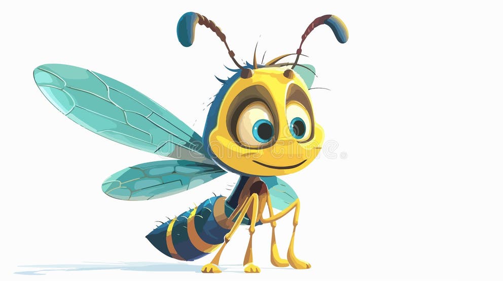Vibrant Cartoon Wasp Animation Vector Illustration for Creative ...
