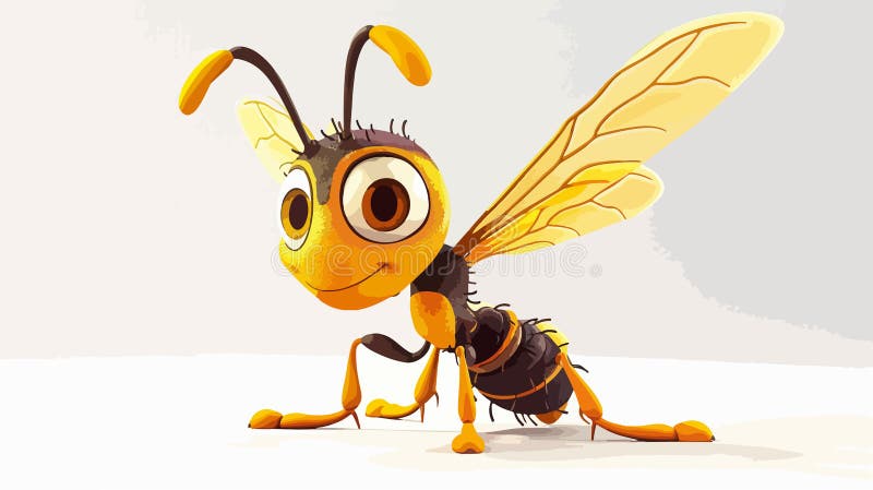 Vibrant Cartoon Wasp Animation Vector Illustration for Creative ...