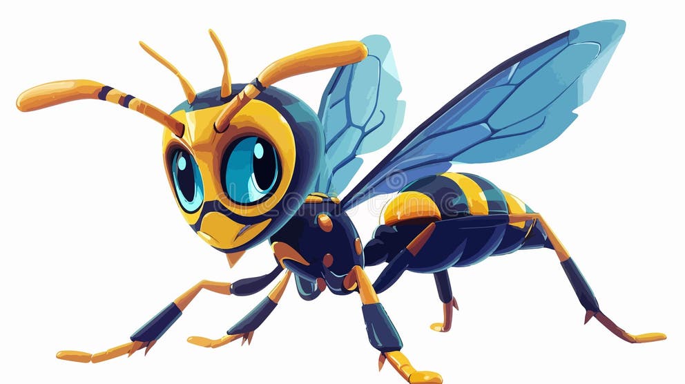 Vibrant Cartoon Wasp Animation Vector Illustration for Creative ...