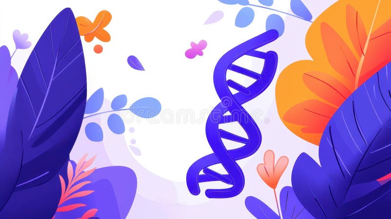 A Vibrant Cartoonstyle Depiction of a DNA Helix, Showcasing the ...