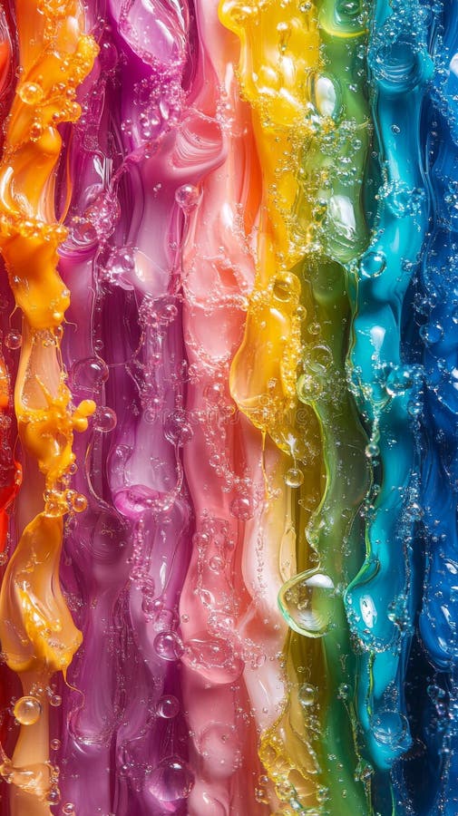 A Vibrant Cascade of Colors in Liquid Form. Each Hue Flows Beautifully ...