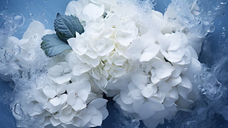 Vibrant Cascade of Hydrangea Blossoms Heavy with Rain AI Generated ...