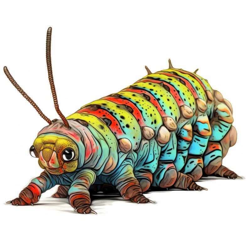 Colorful Caterpillar: Realistic and Hyper-detailed Renderings Stock ...