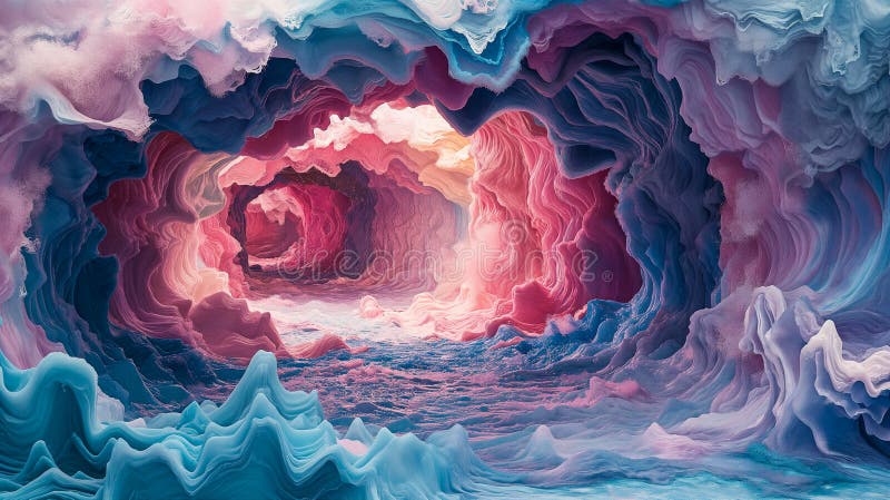 Colorful Cave Interior Abstract Shapes Vibrant Background Stock Photos ...