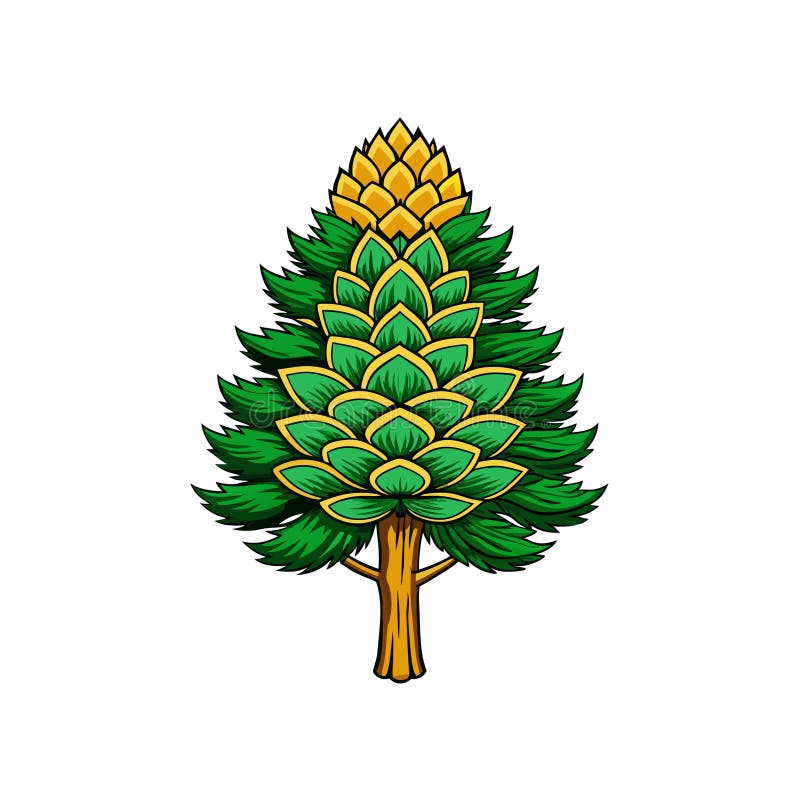 Vibrant Cedar Tree Flower Artwork Stock Image - Image of fresh, outline ...