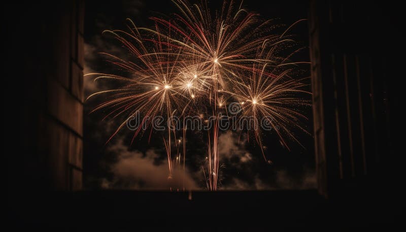 A Vibrant Celebration Igniting the Dark Night with Exploding Fireworks ...