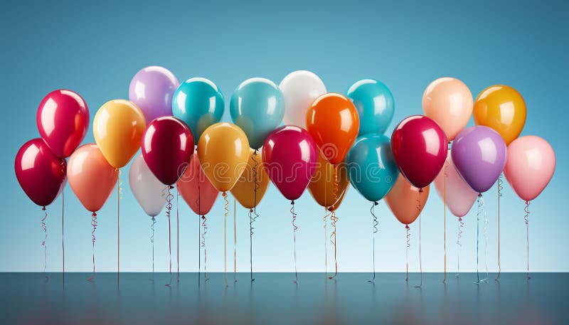 A Vibrant Celebration of Joy, Balloons Flying in Mid Air Generated by ...