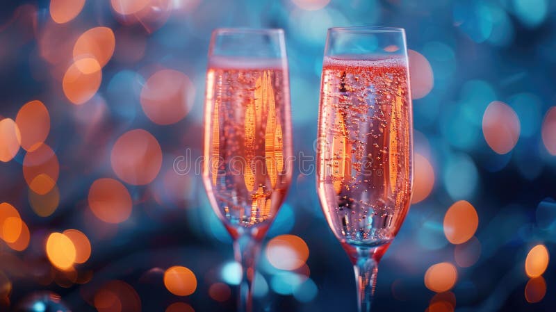 Champagne Toast: Abstract Background for Celebrations with Flutes and ...
