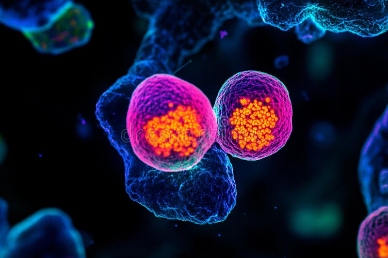 Vibrant Cellular Division Showcasing the Beauty of Microscopic Life ...