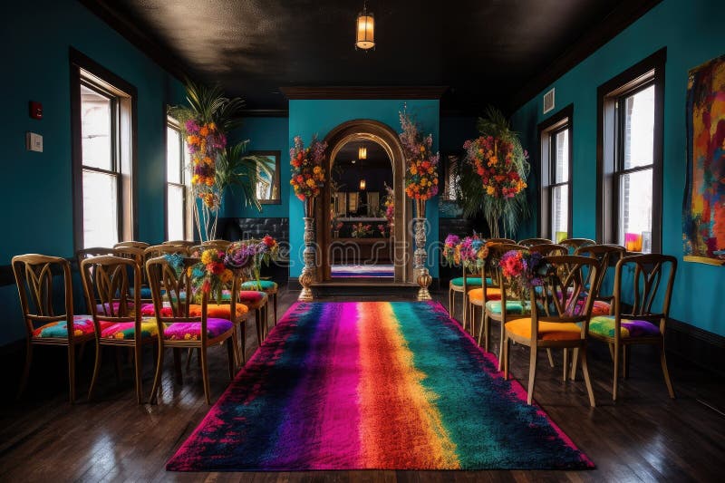 Vibrant Ceremony Space with Bold Colors and Textures for a Truly Unique ...