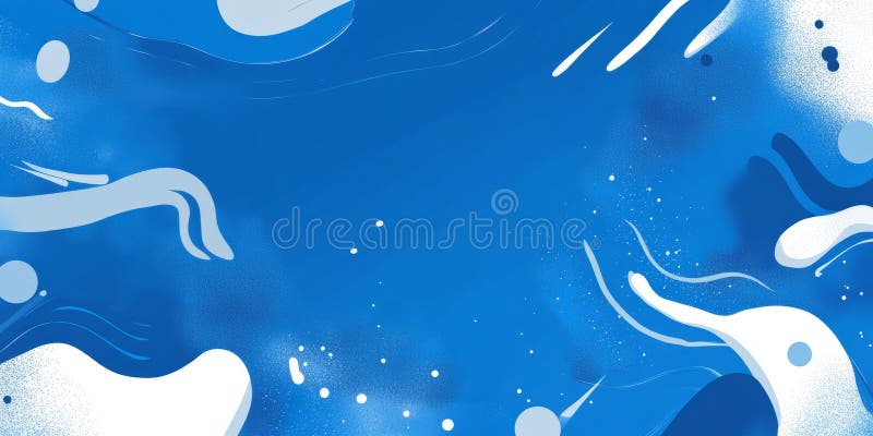 A Vibrant Cerulean Blue Background with Irregular Abstract Shapes and ...