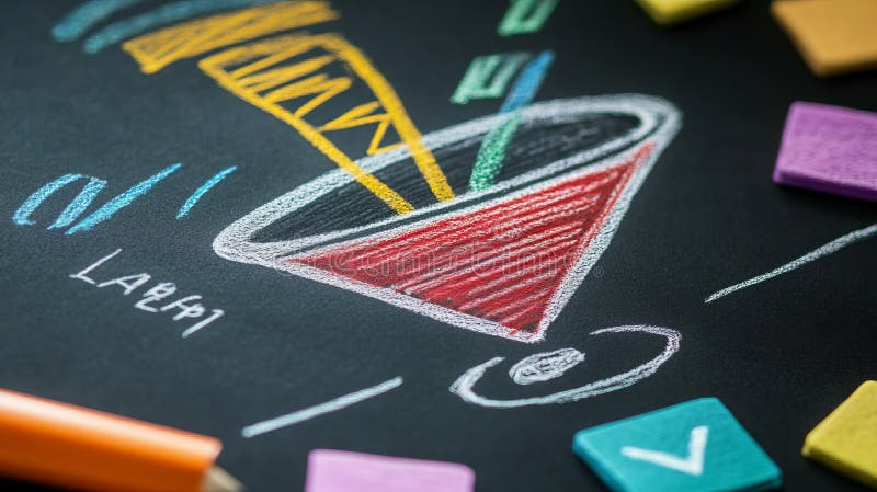 Vibrant Chalk Drawing of a Modern Graphic Design Concept Highlighting ...