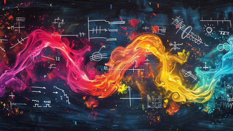 A Vibrant Chalkboard Background Displays Sweeping Chalk Waves with ...