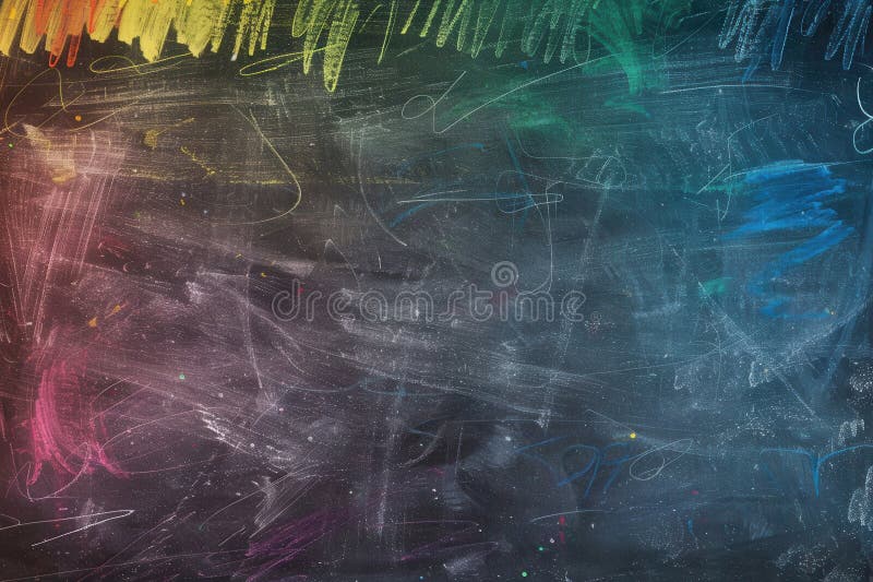 A Vibrant Chalkboard Displays an Array of Colorful Spirals and Abstract ...