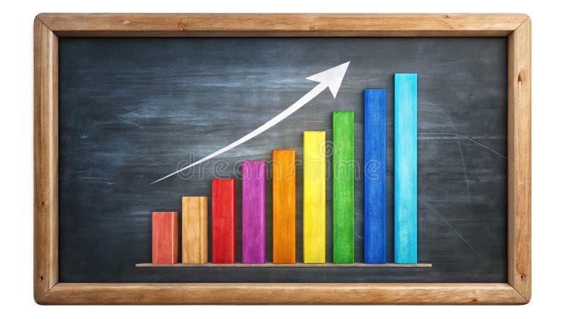 Bright Bold Chart Arrow Up Growth Graphic a Colorful Minimalist Visual ...