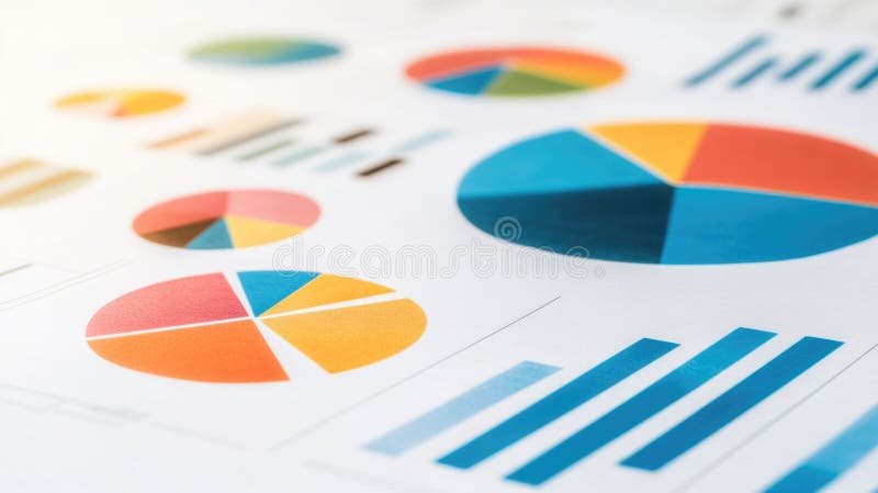 Vibrant Charts Display Essential Data, Featuring Various Pie Sizes and ...