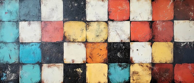 Vibrant Checkerboard Pattern with Contrasting Colors and Textured ...