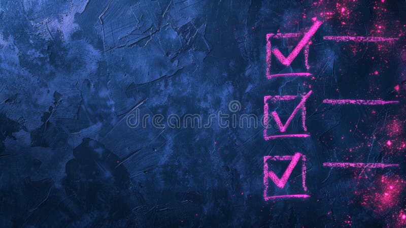 The Vibrant Checklist. AI Generated Stock Image - Image of bright, blue ...