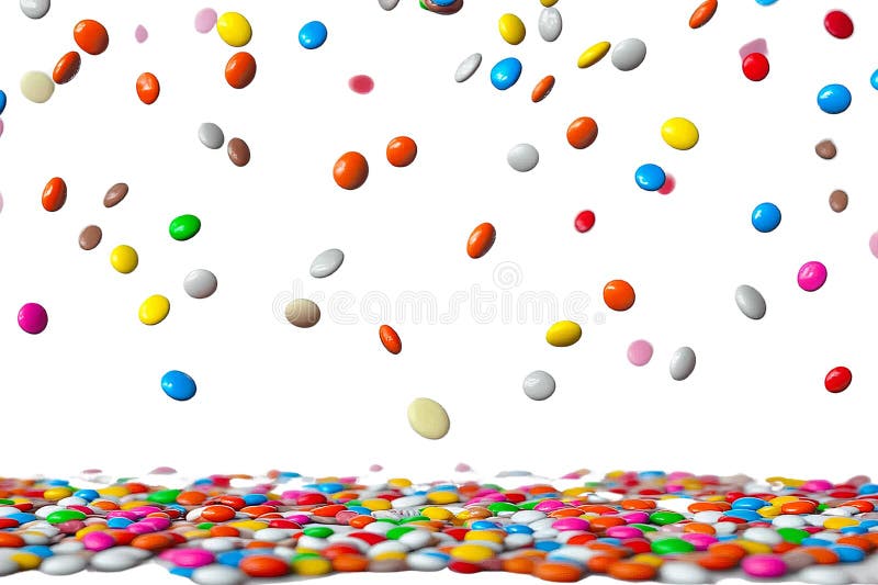 Colorful Candy Rain on White Background Stock Illustration ...