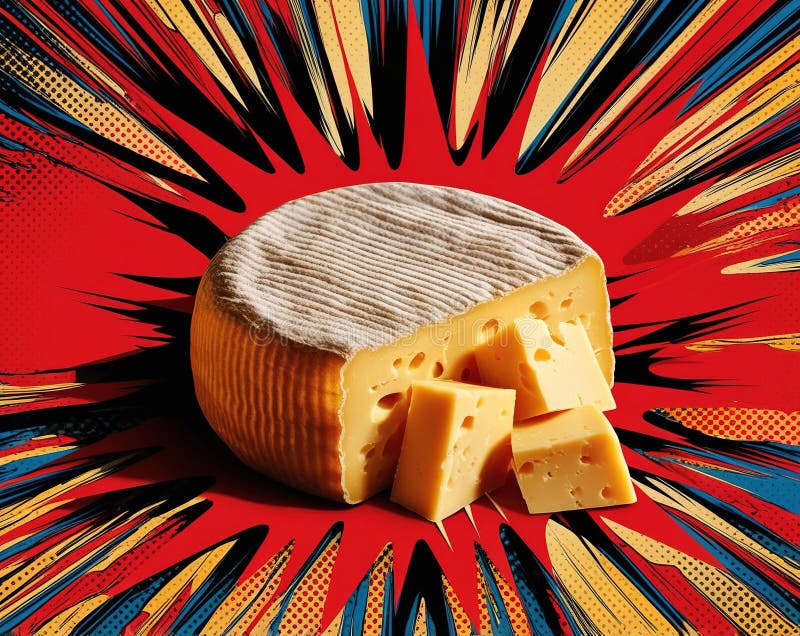 A Vibrant Cheese Display Featuring a Wedge of Yellow Cheese Next To a ...