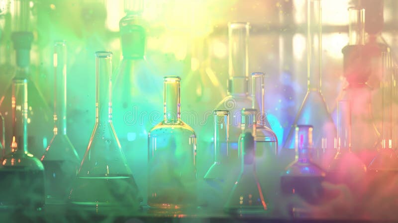 Vibrant Chemistry Lab Experiment in Progress Stock Illustration ...