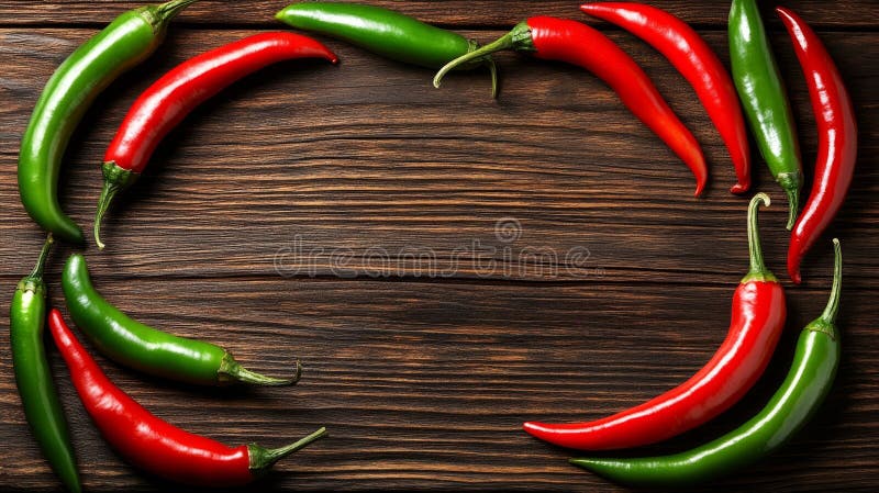 Vibrant Chili Peppers and Cherry Tomatoes are Set Against a Rustic ...