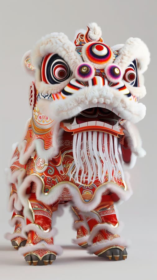 Vibrant Chinese Lion Dance Costume with Intricate Patterns and Colors ...