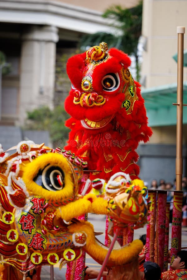 Chinese Lion Dance Performance in Cultural Celebration Editorial Image ...