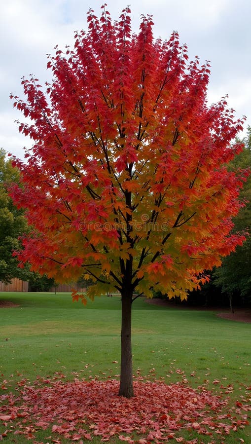 Vibrant Chinese Tallow Tree with Heart Shaped Leaves in Fall Colors ...