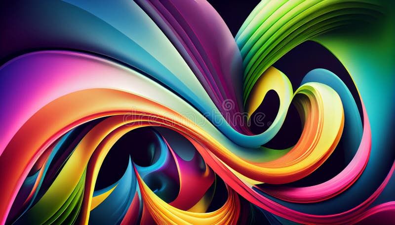 A Vibrant Chromatic Currents Abstract Background, Generative AI Stock ...
