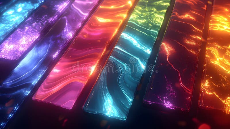 Vibrant Chromatic Waves of Captivating Digital Energy and Light Stock ...