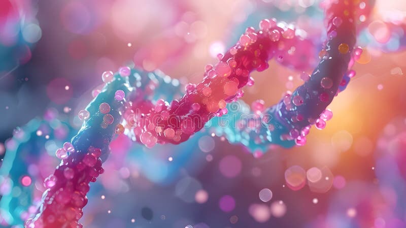 Vibrant Chromosome Visualization a Captivating Digital Art Stock Image ...